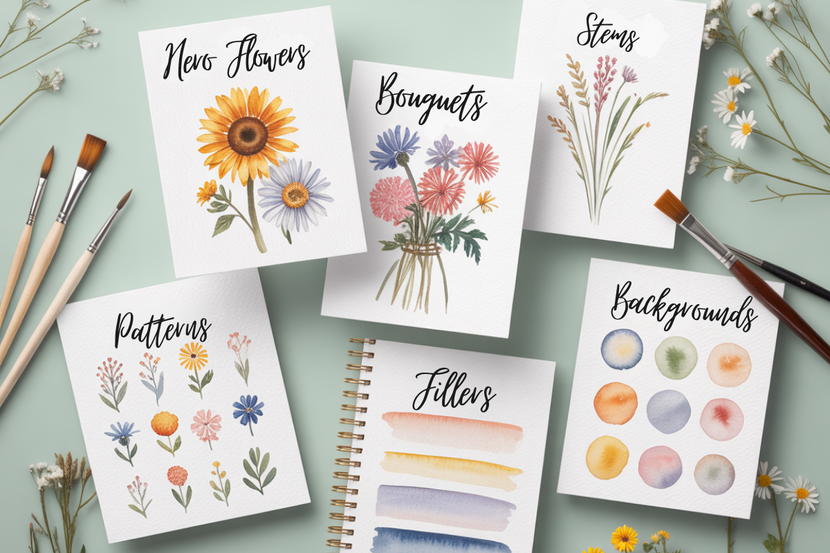 Summer Wildflower Prompts Tool Kit, an Object Graphic by Daffodil Dream ...