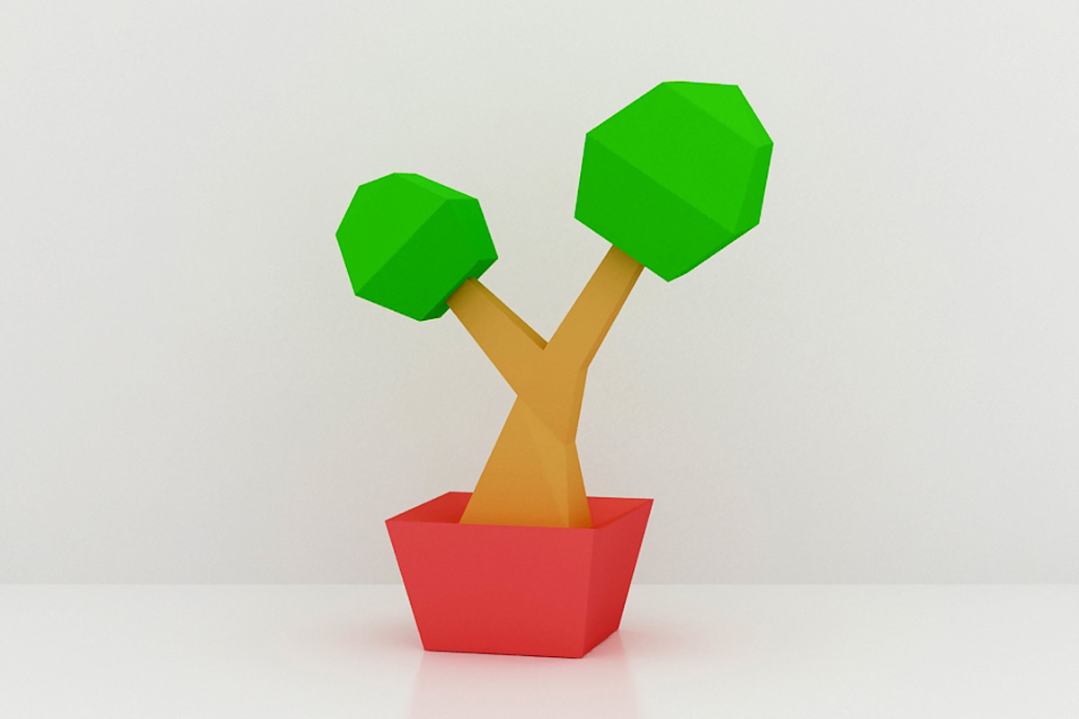 DIY Lowpoly Tree -3d papercraft, a Templates & Theme by PAPER amaze