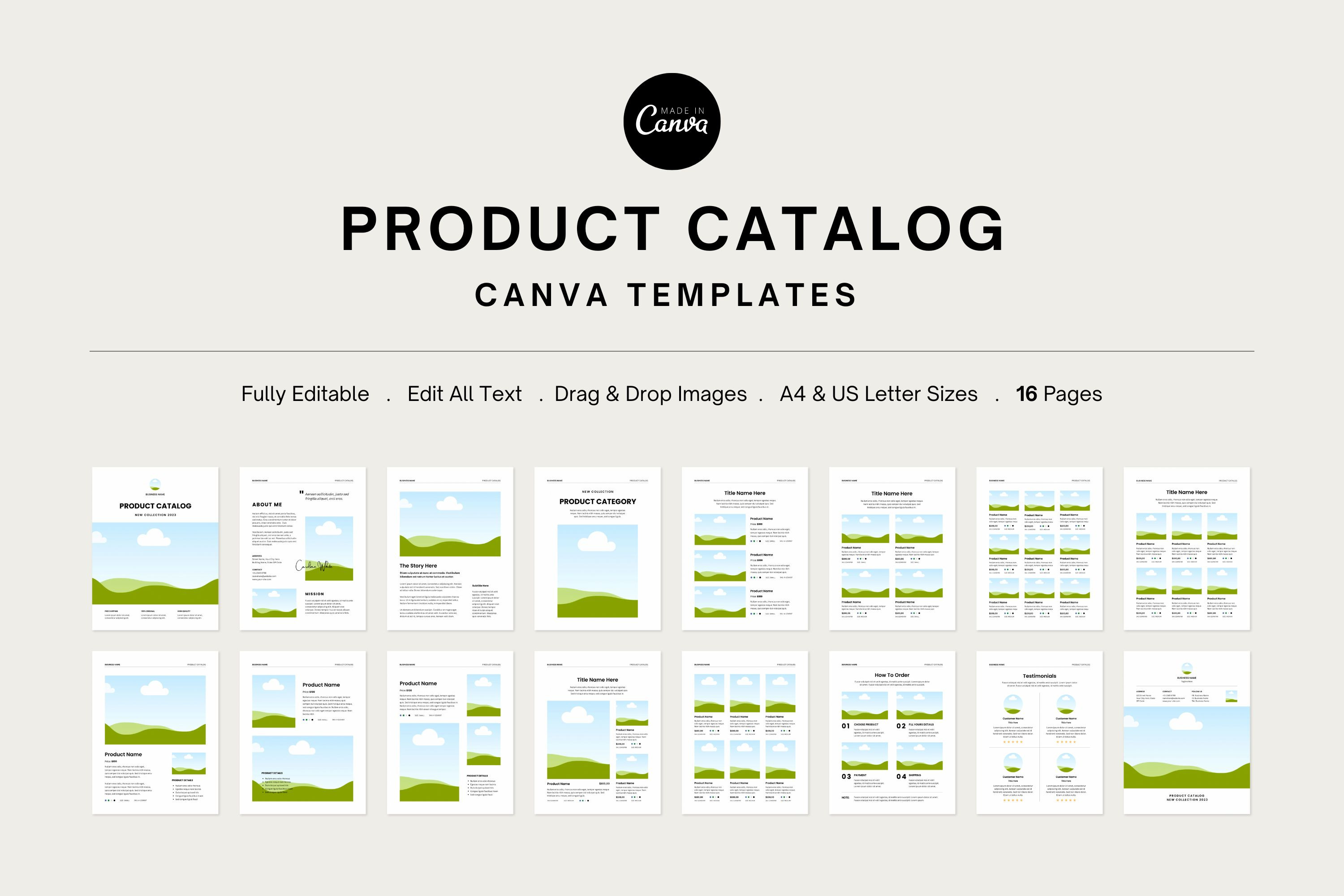 Product Catalog Canva Templates