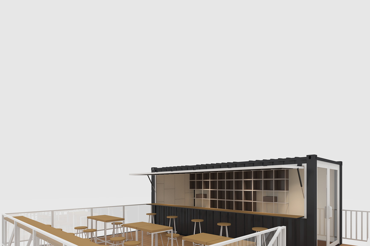 3D Model Container Cafe 7