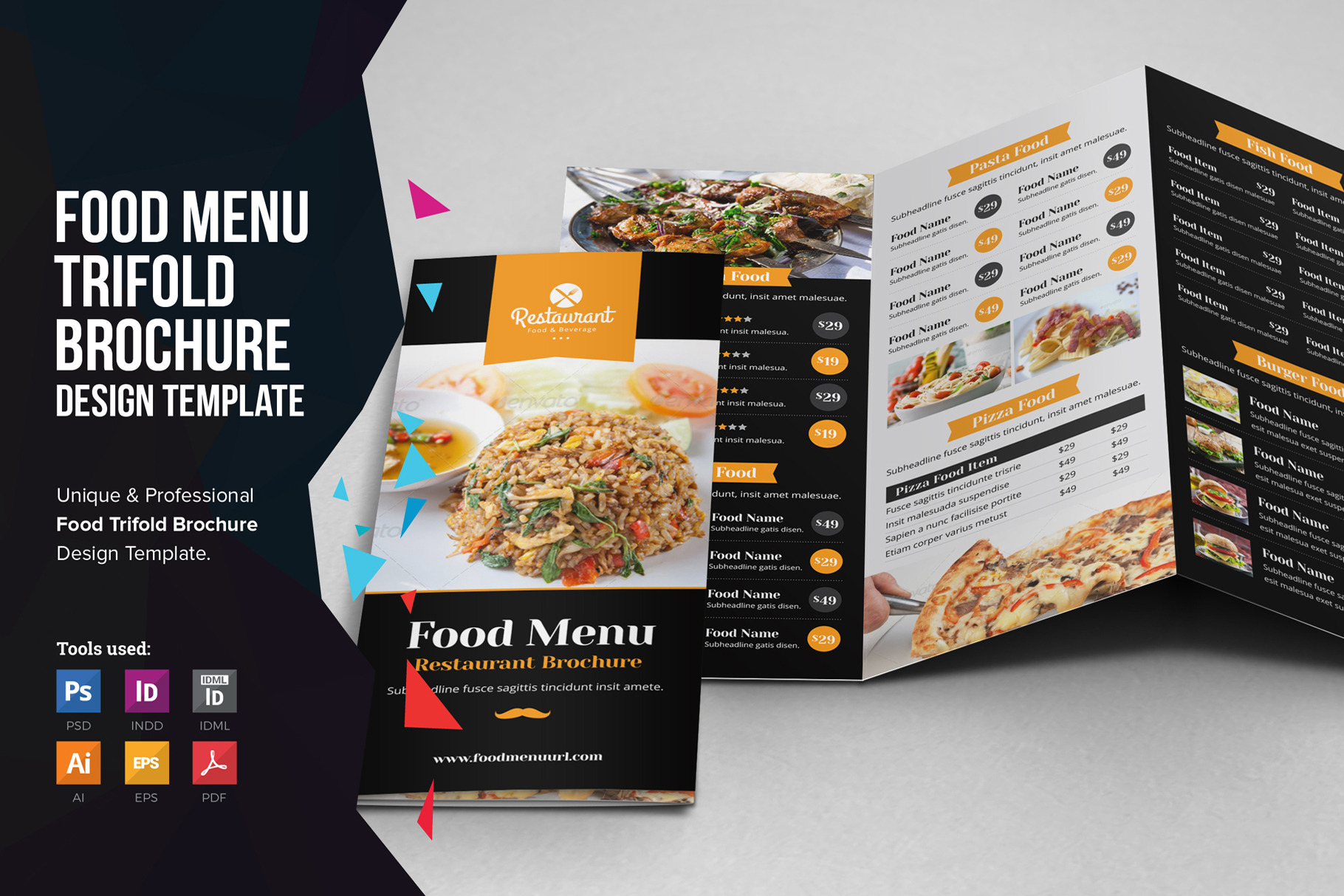 Food Menu Trifold Brochure