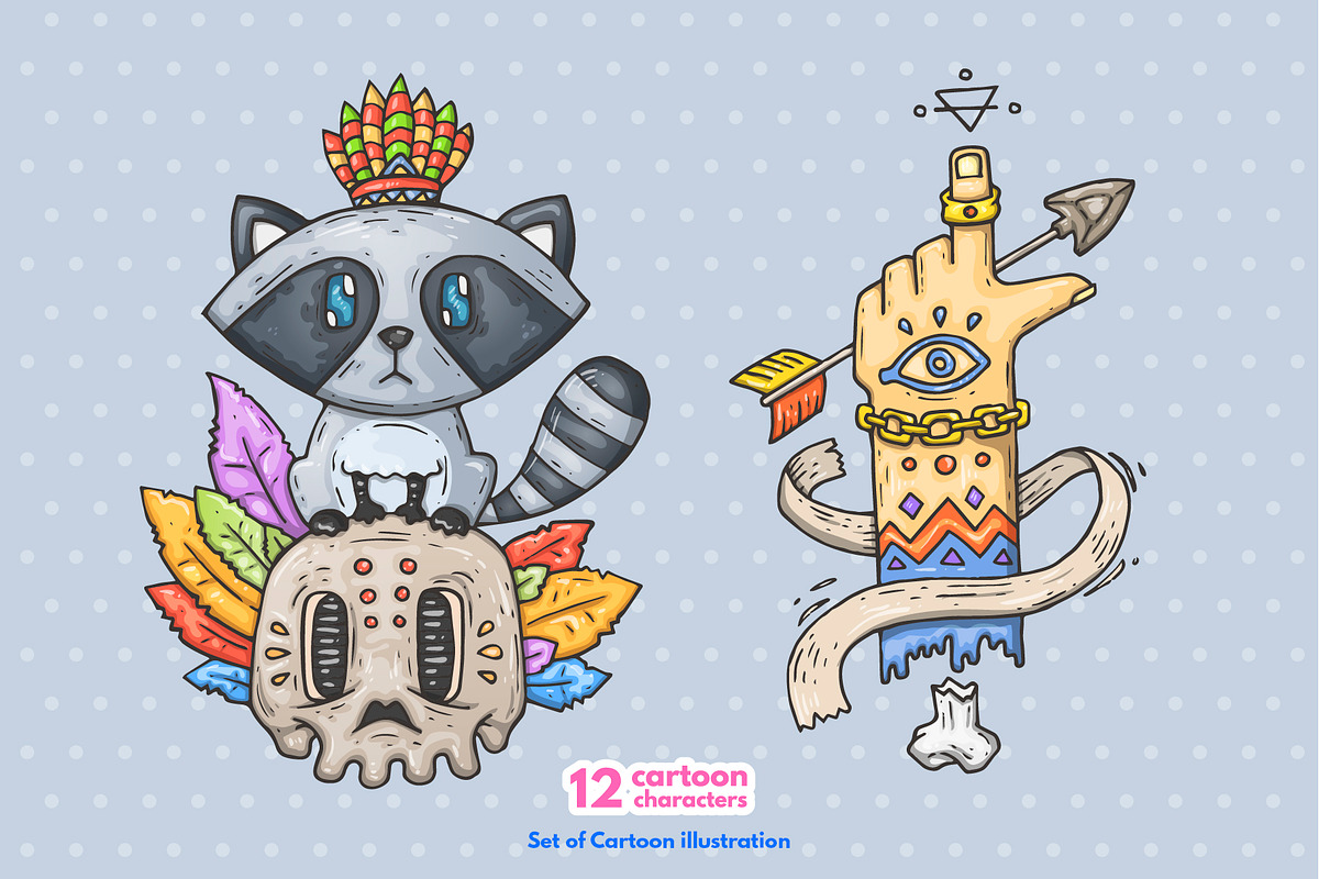 12 Different Cartoon Characters, an Illustration by Andrew_Derr