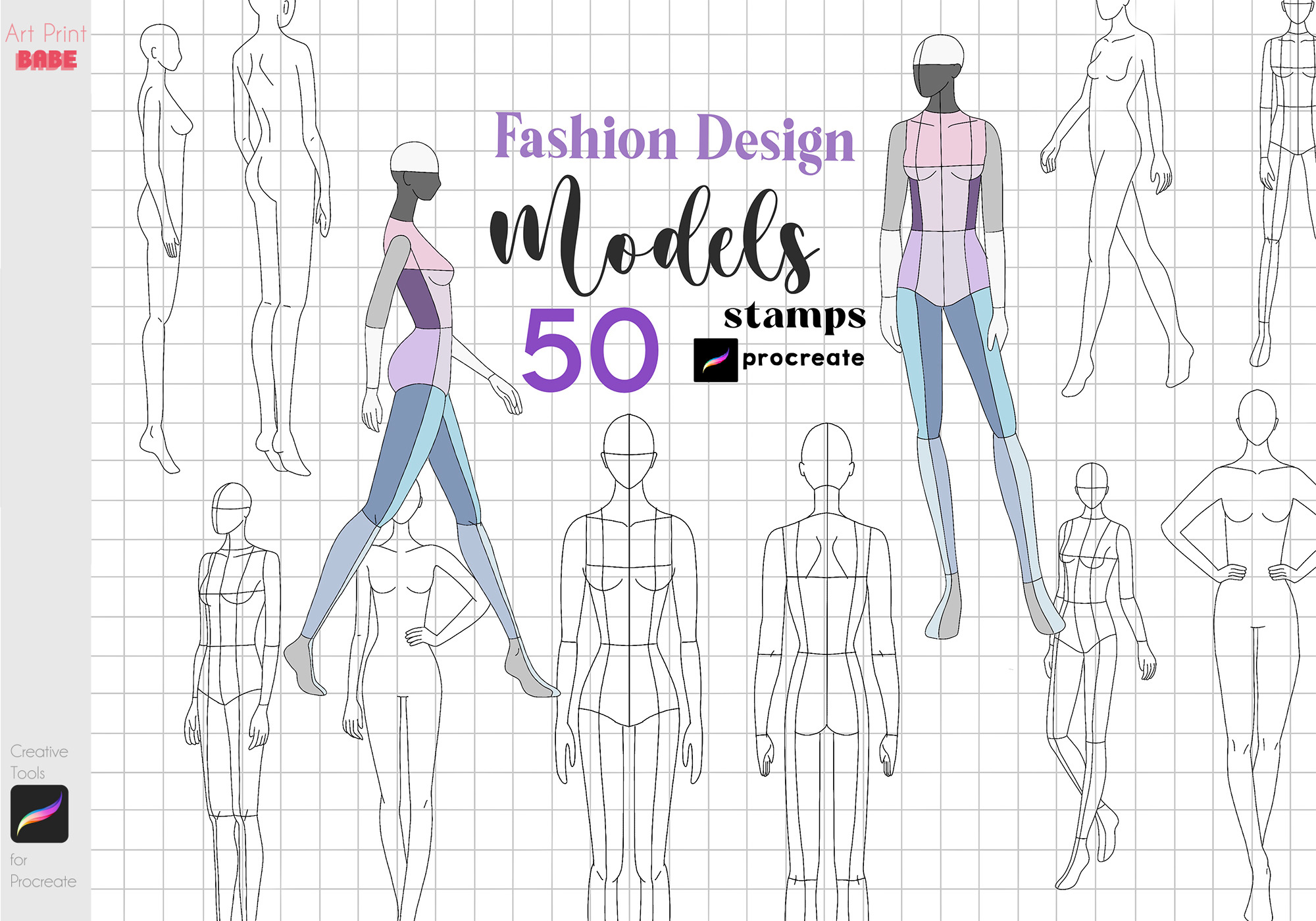 Procreate Fashion Designers Pack, a Brush Add-On by ArtPrintBabe