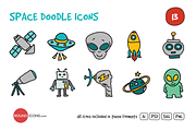 Space Doodle Icons Set | Icons ~ Creative Market