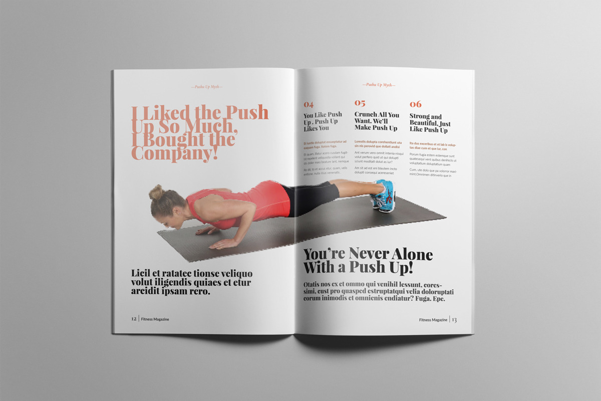 Fitness Magazine Layout Template | Creative Market
