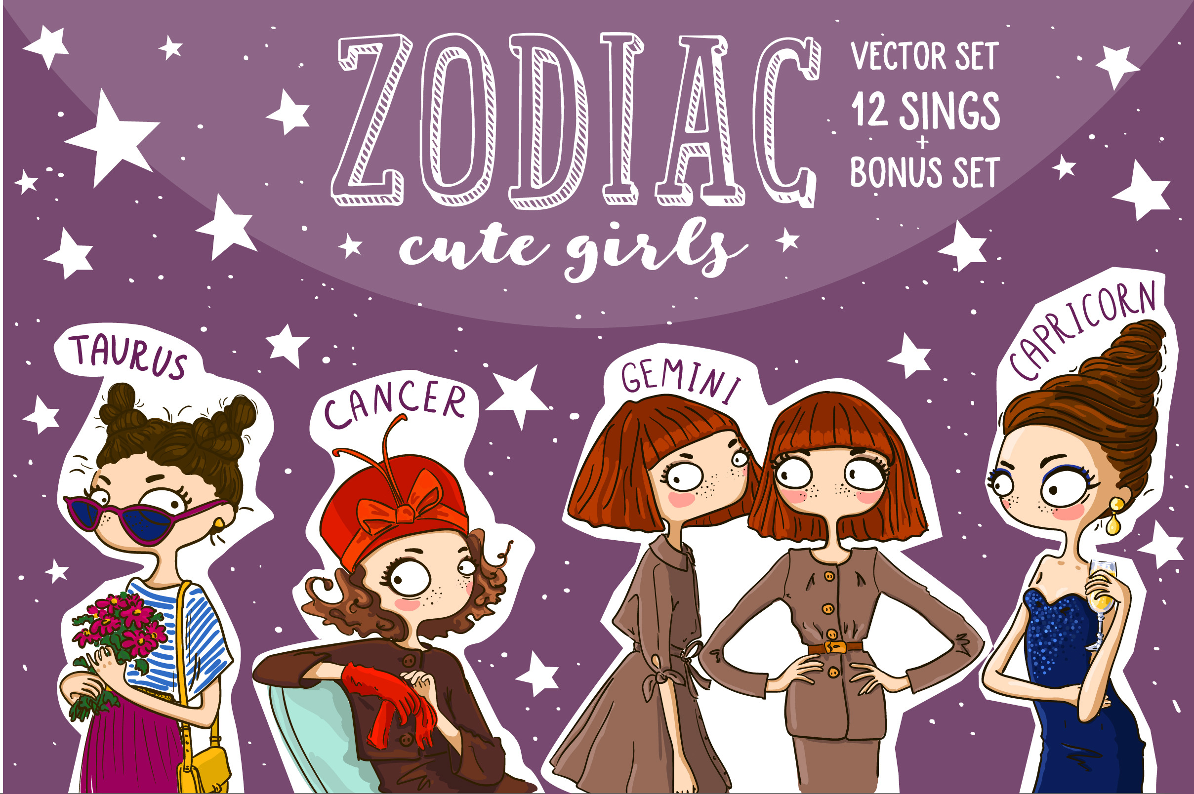 Zodiac cute girl, an Illustration by Salvadorova