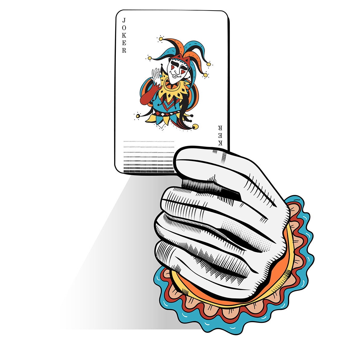 Vector of hand holding playing card, an Illustration by rawpixel
