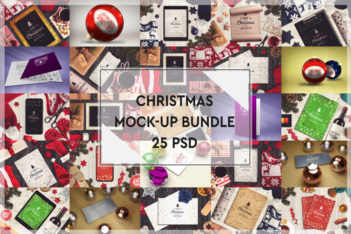 Christmas Mock-up Bundle #1, a Print Template by relineo.mock-ups