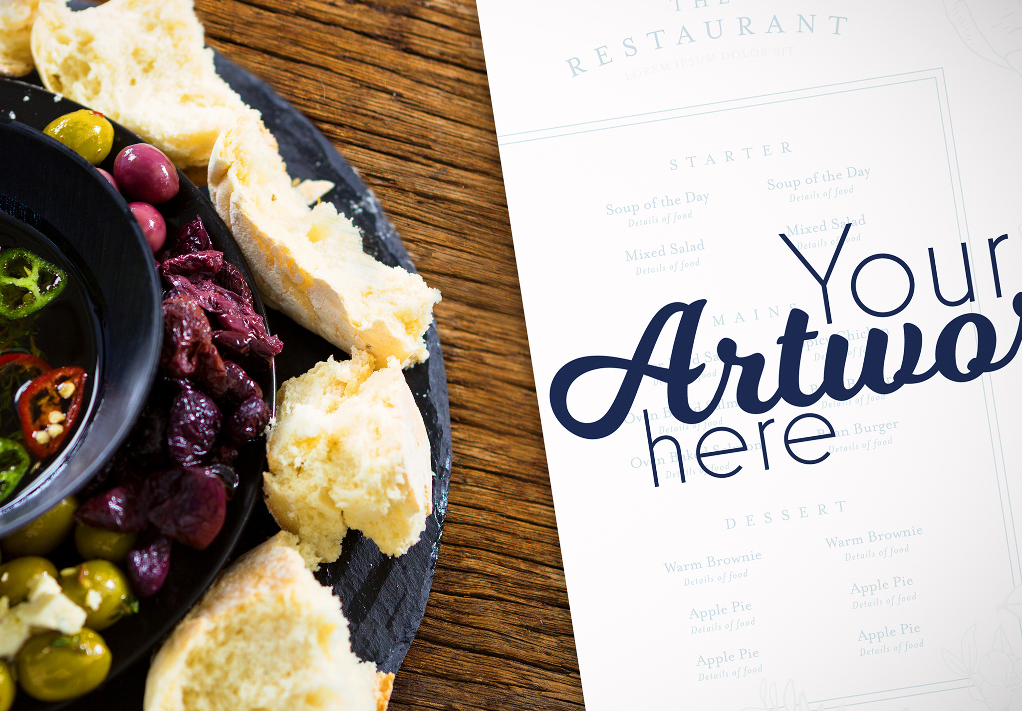 Restaurant Menu Mockup, a Poster Template by wavebreak