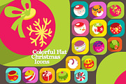 16 Colorful Flat Christmas Icons, an Icon by Sabelskaya