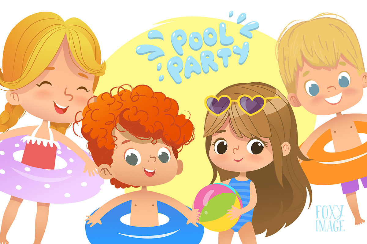 Pool Party Kids, a Person Illustration by FoxyImage