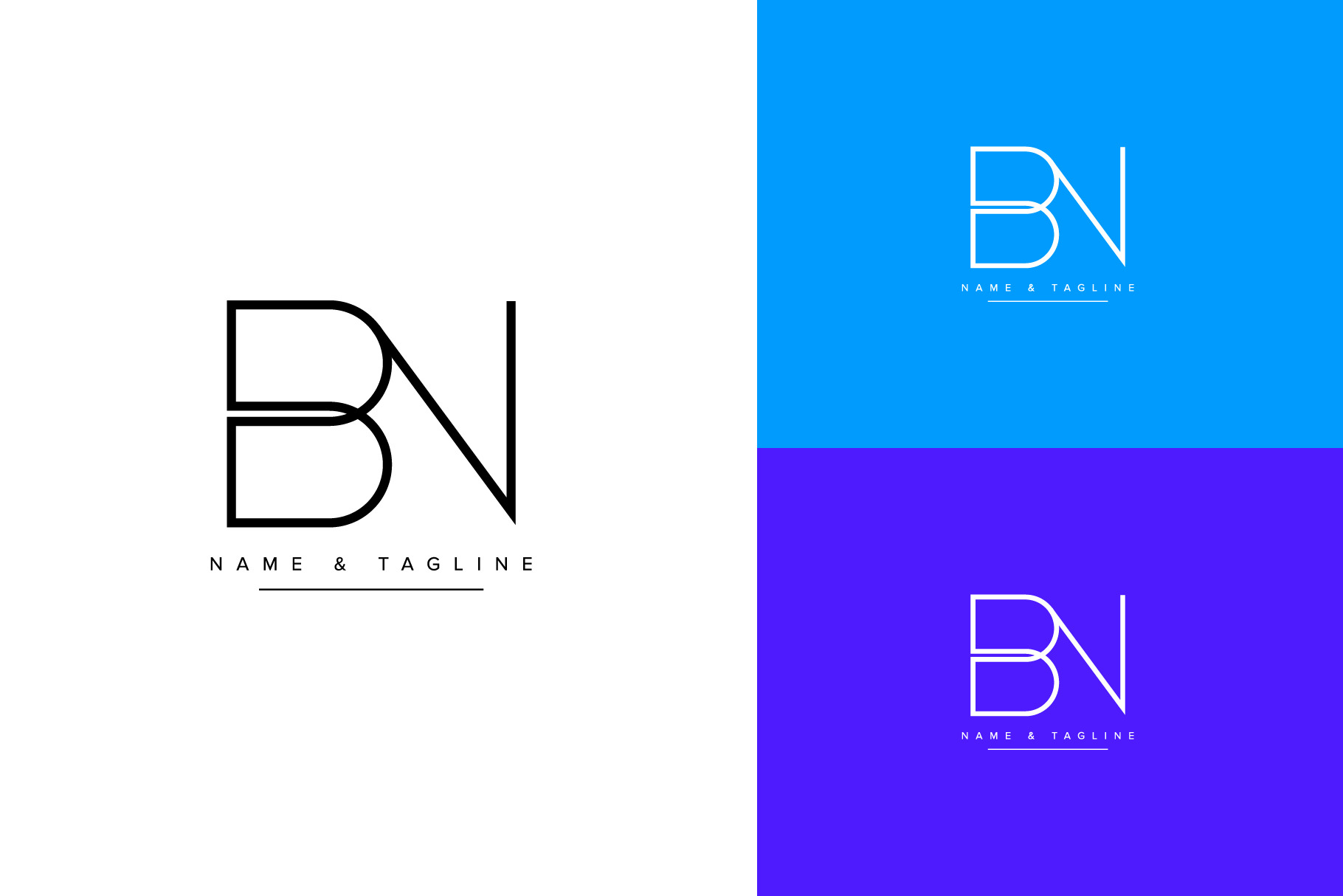 Initial letters BN logo design | Creative Market