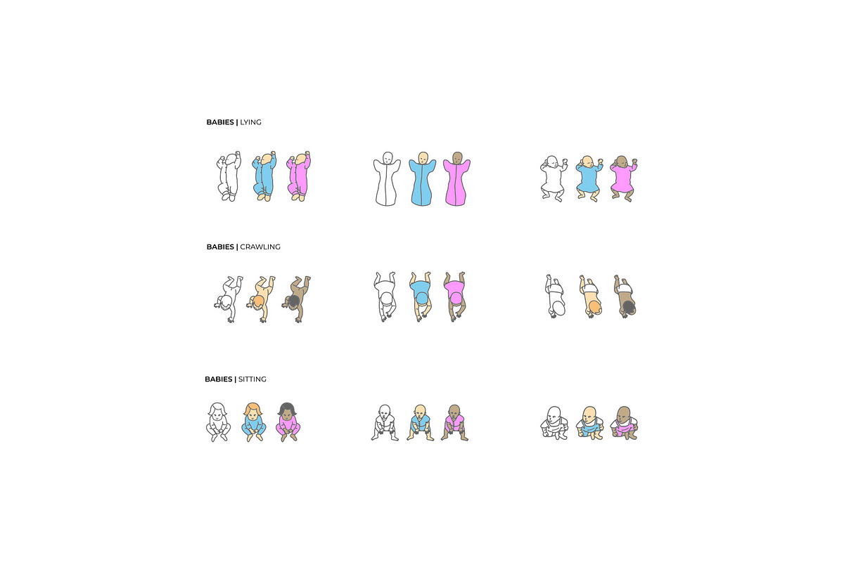 Floor Plan People - Top Down View, a Person Illustration by Genki Graphic