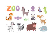Zoo animals vector set, an Animal Illustration by Vectorstockersland