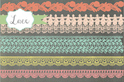 Vintage Lace Borders Clipart, a Brush Add-On by Verdigris Studios