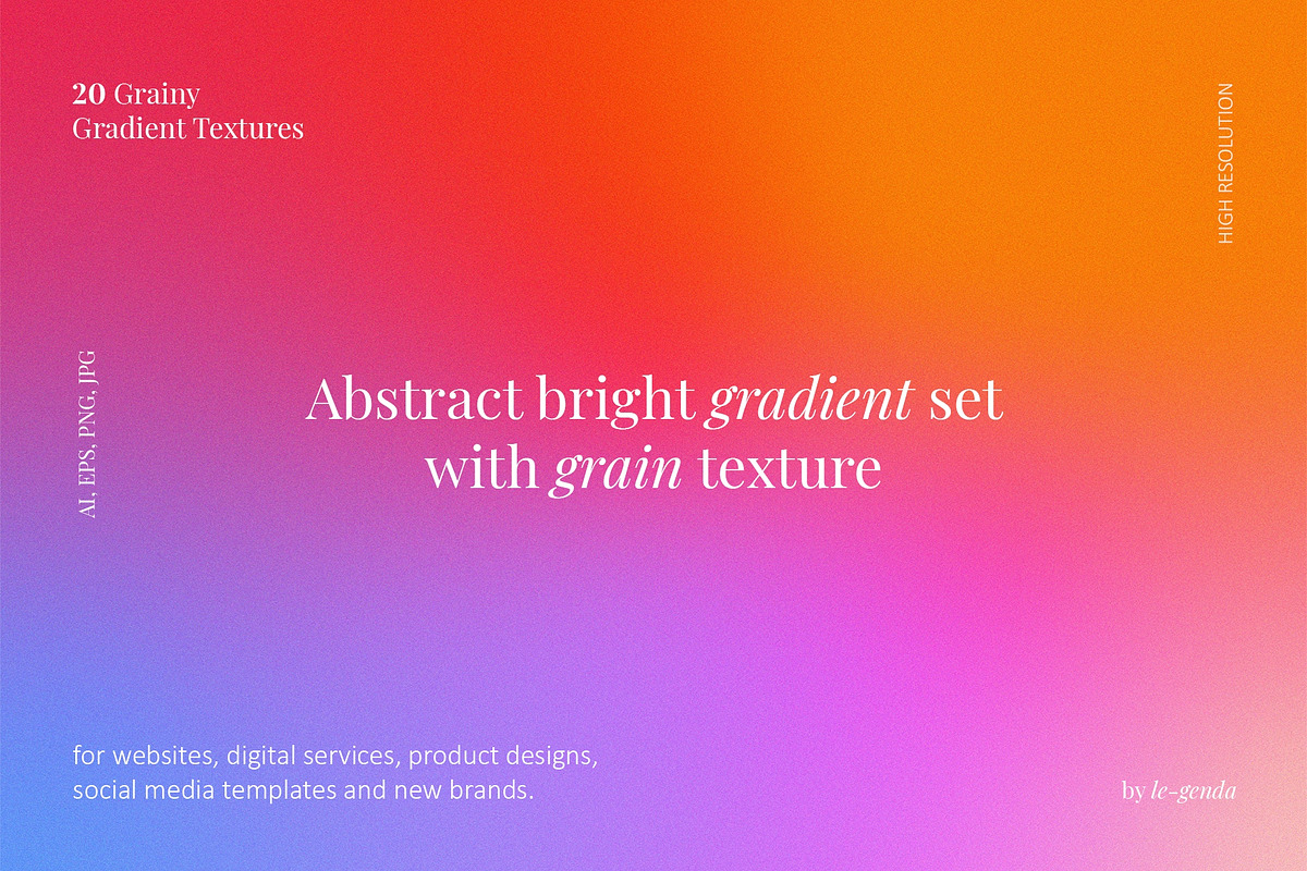 20 Abstract bright gradients, a Texture Graphic by le-genda