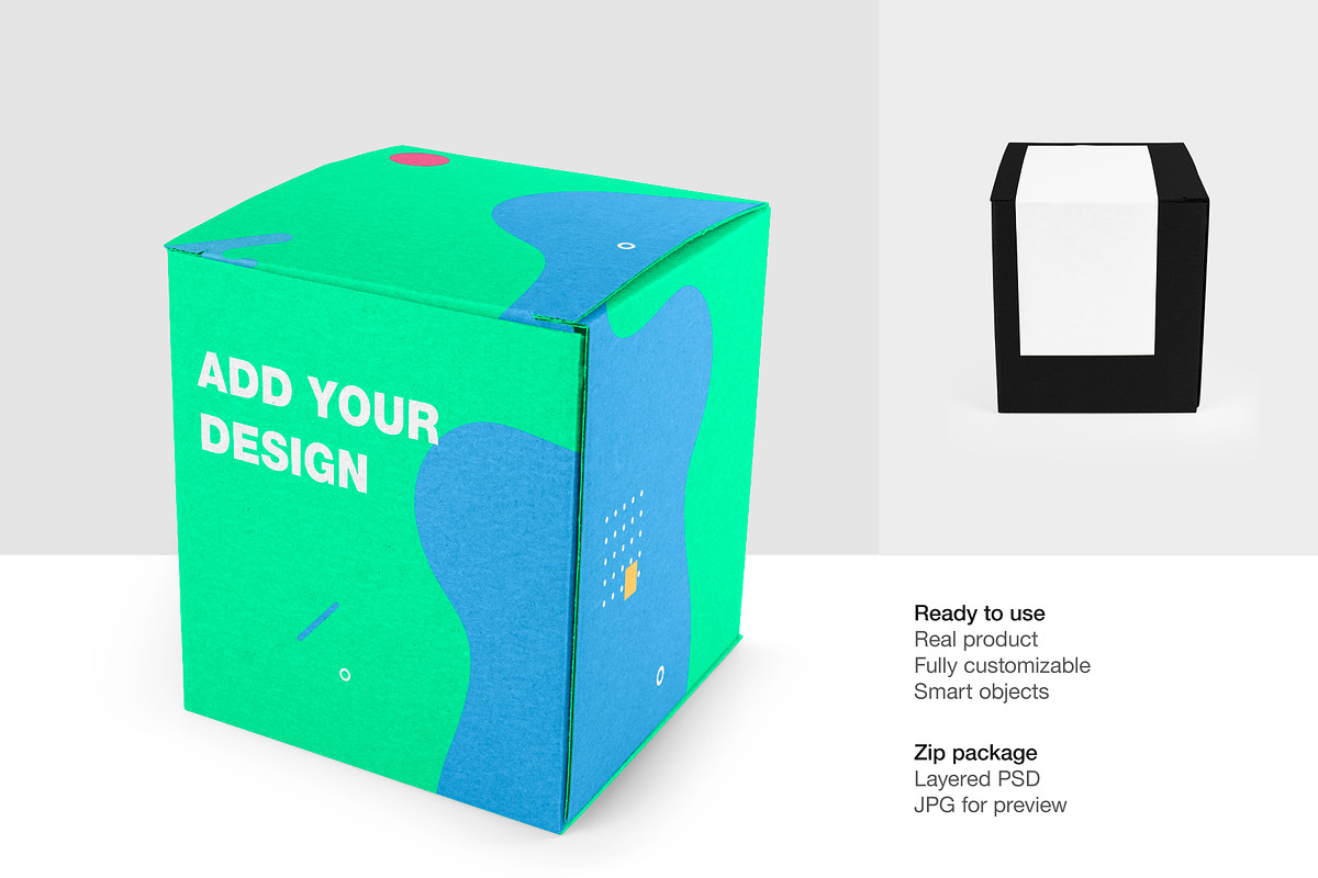 Square Craft Box Mockup, a Product Mockup by dumitrasconiu.design