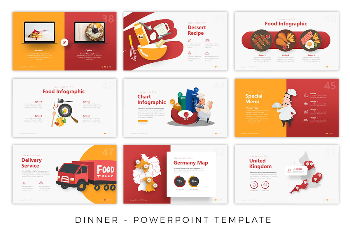 Dinner - Food Presentation Template, a Presentation Template by RRGraph