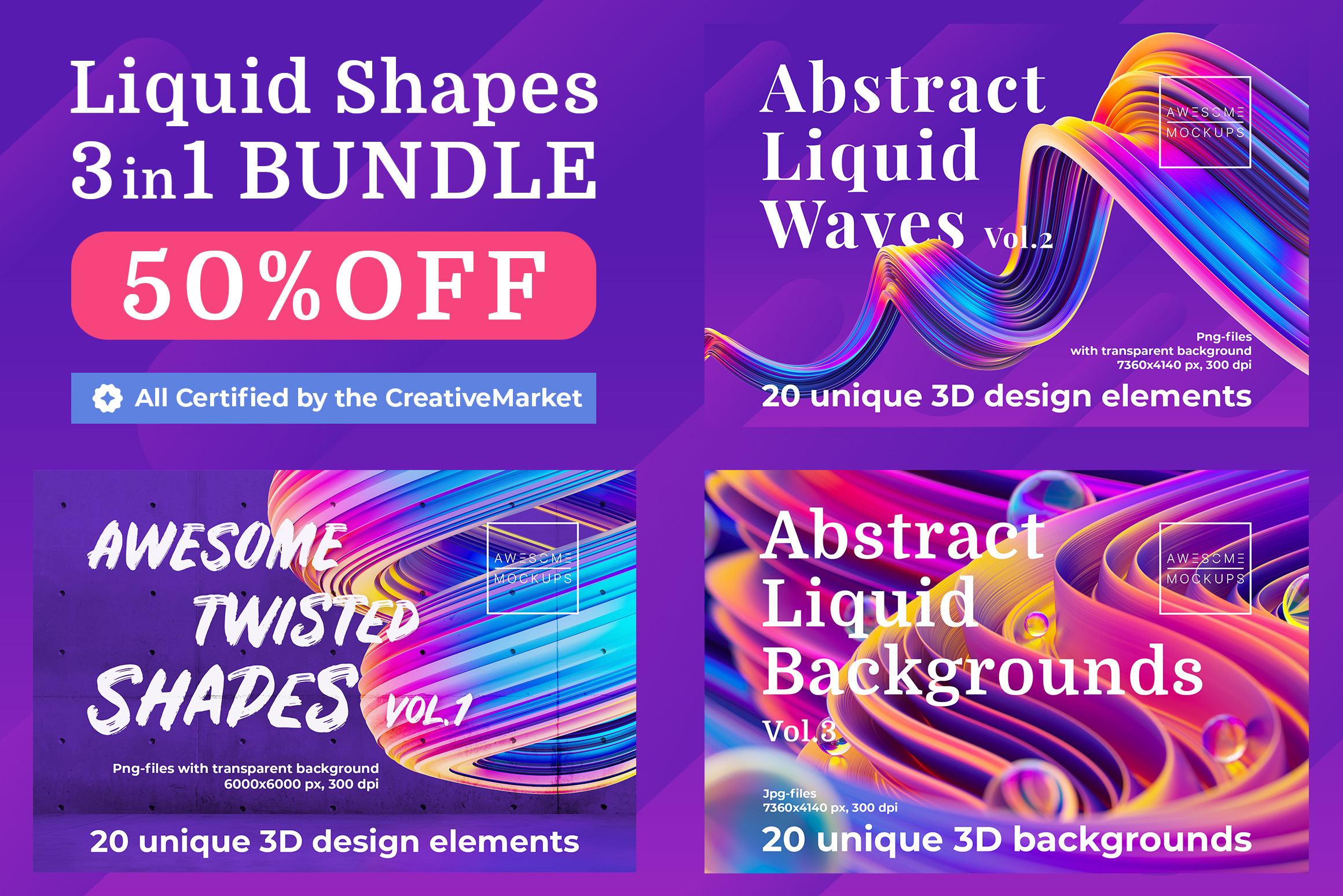 Liquid Shapes Bundle, an Object Illustration by Mockups & Illustrations