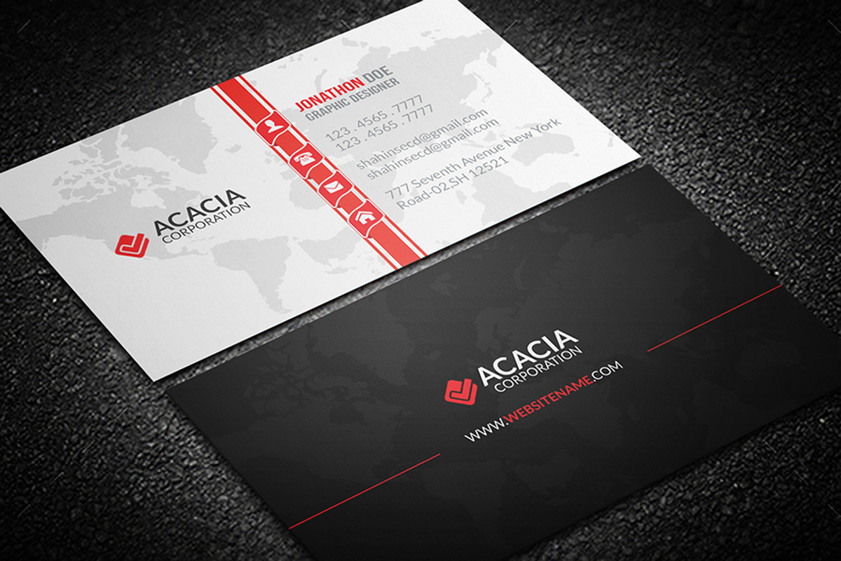 Map Business Card, a Business Card Template by DesignGhar
