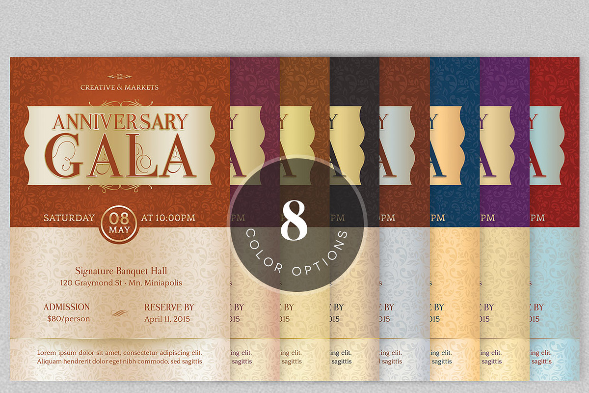 Anniversary Gala Flyer Template, a Flyer Template by Godserv Designs