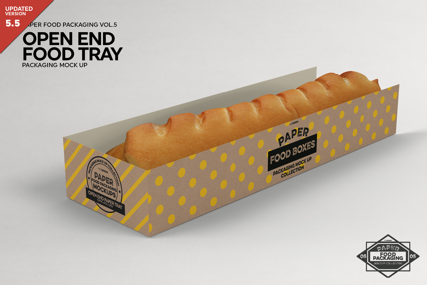 Open End Food Tray Packaging Mockup, a Packaging Mockup by INCDesign