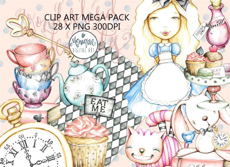 Tea Party Clipart Watercolor, an Illustration by Monique Digital Art