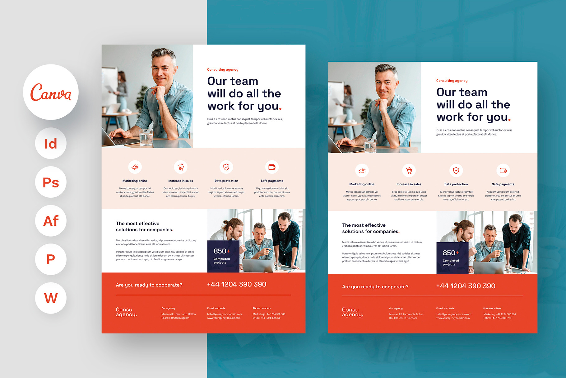 Flyer Consulting Agency Canva Template | Creative Market