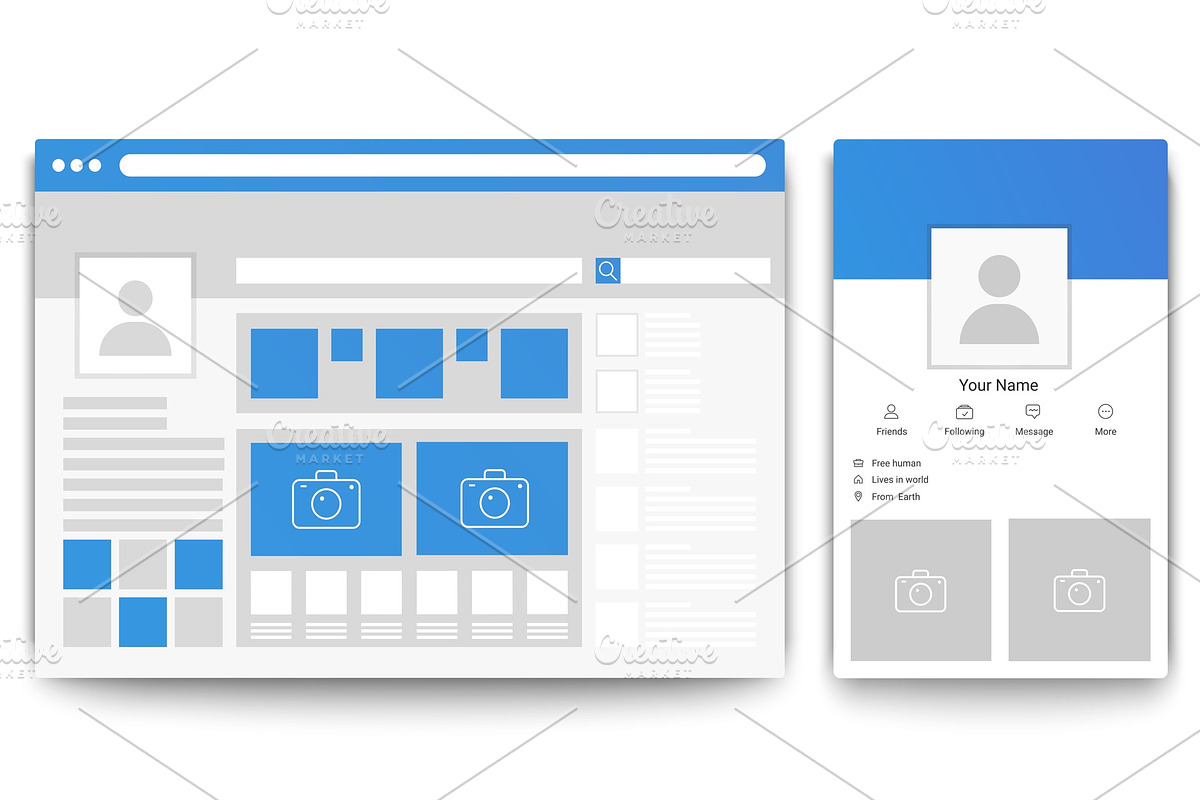 Mobile and desktop Facebook, a Technology Illustration by Lemberg ...