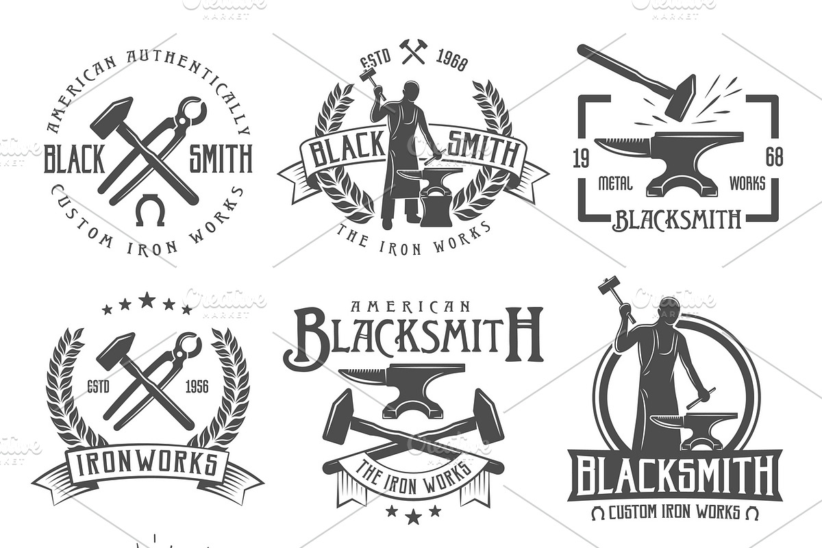 Blacksmith Graphic Vintage Emblems, a Branding & Logo Template by ...