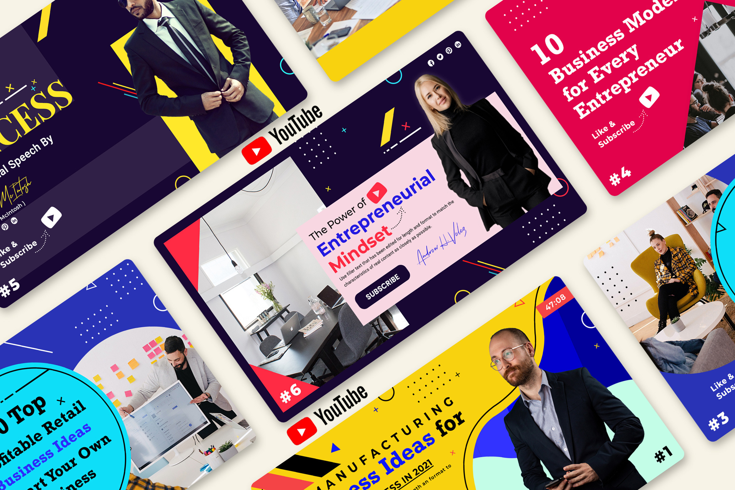 Business YouTube Thumbnails, a Social Media Template by 3djagan