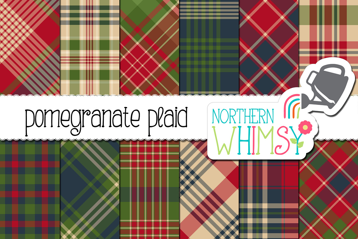 Fall Plaid / Christmas Plaid, a Pattern Graphic by Northern Whimsy Design