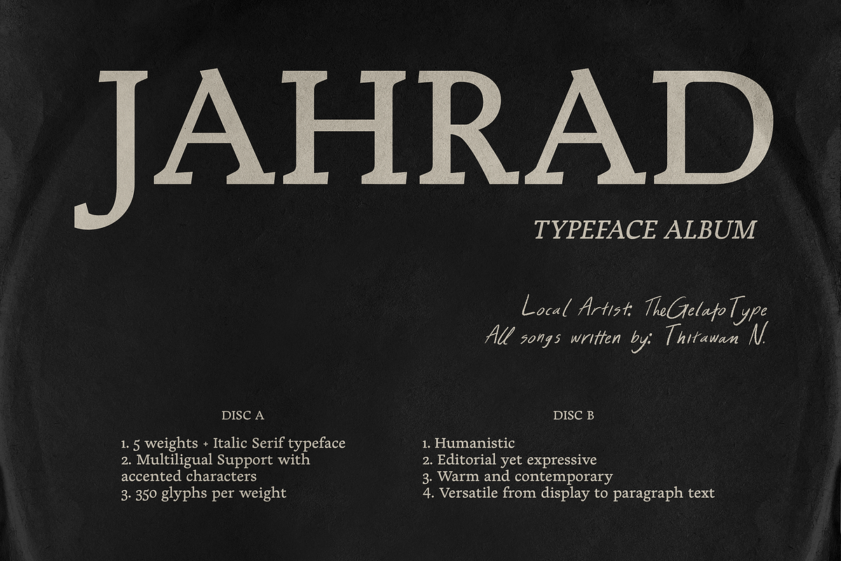 Jahrad Contemporary Serif typeface