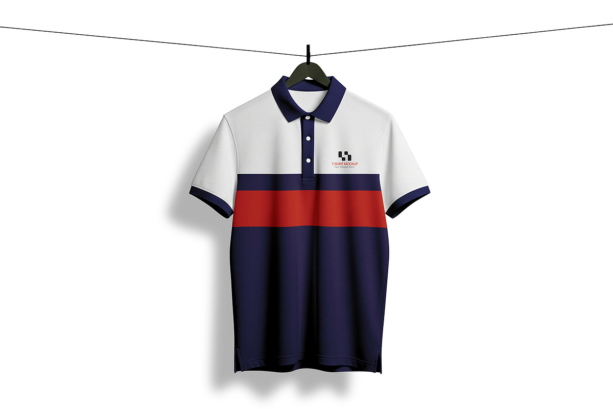 Hanging Polo T-Shirt Mockup
