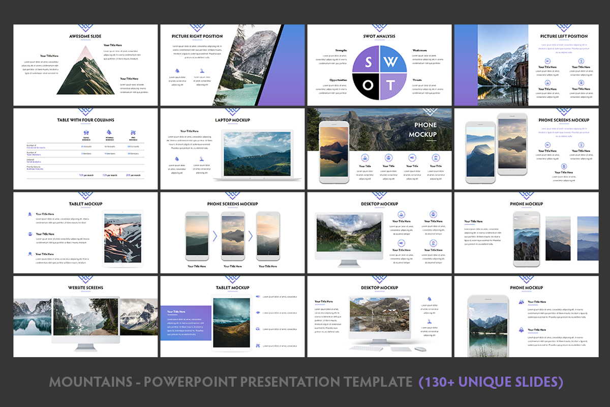 Mountains - Powerpoint Template, a Presentation Template by Helga_Design