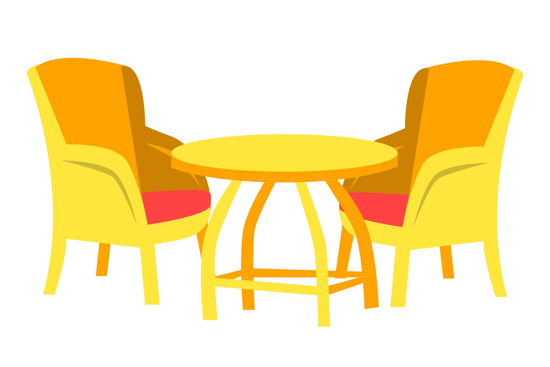 Cafe Furniture Chair and Table | Graphic Objects ~ Creative Market
