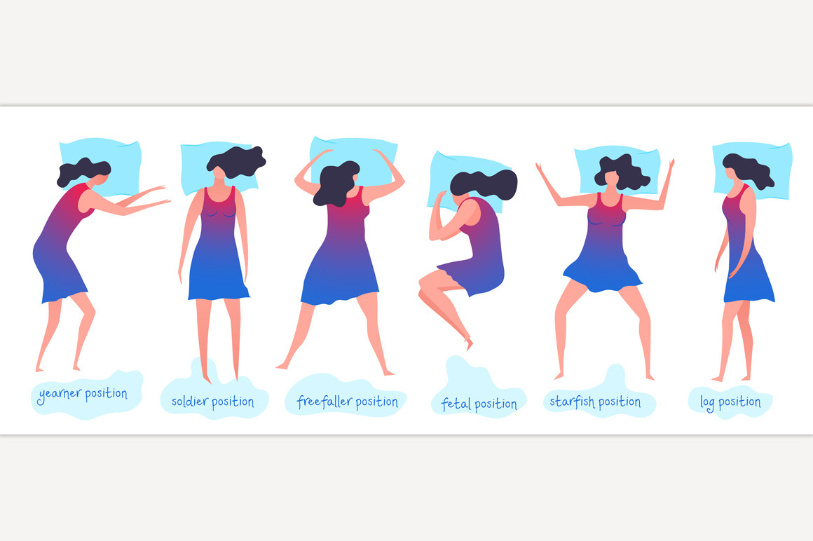 Sleeping posture icons, a Healthcare Illustration by Anna's Shop ...