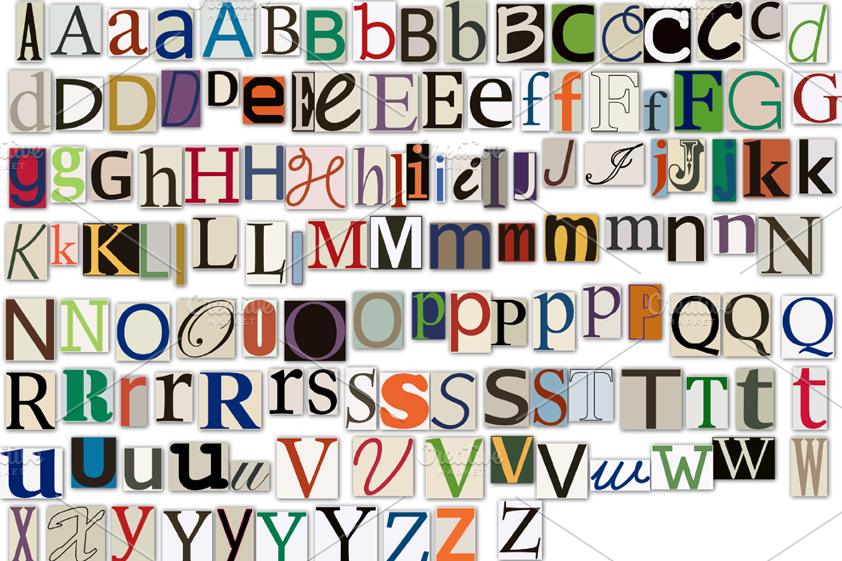 Newspaper Alphabet Clipart & Vectors, an Illustration by PinkPueblo