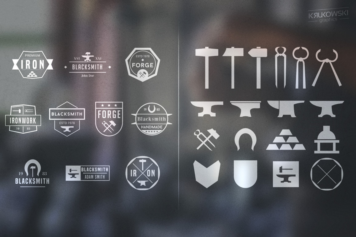 Blacksmith Forge Badges Logos, a Branding & Logo Template by Krukowski ...