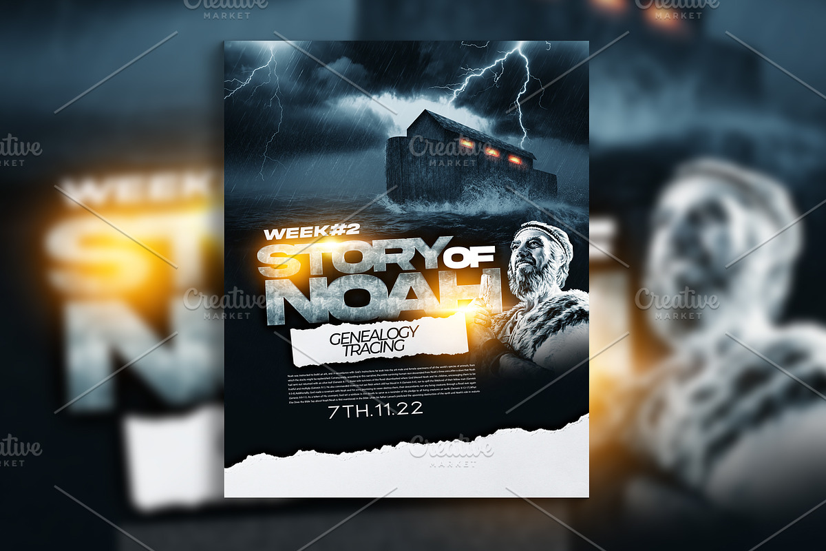 Story of Noah church flyer template