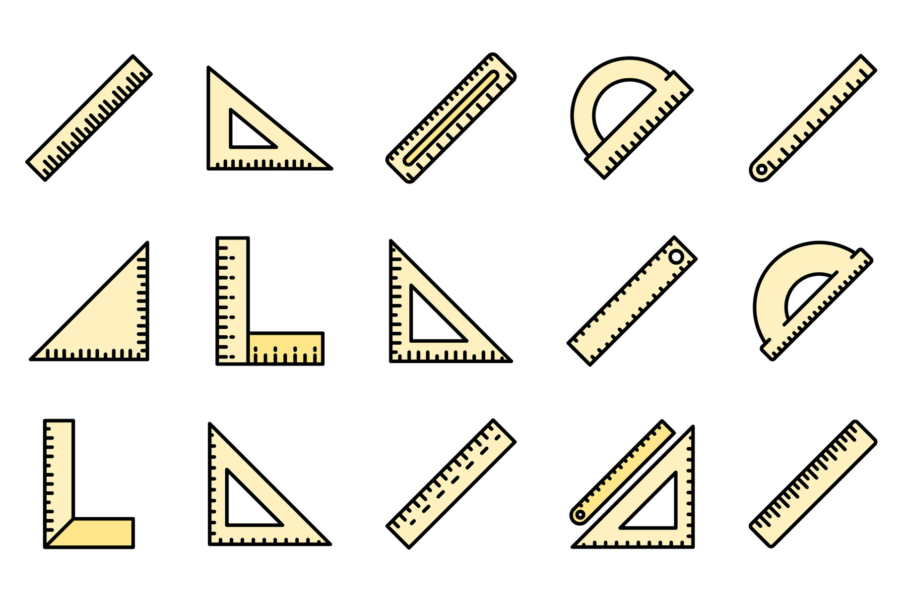 Ruler icons set vector flat | Education Illustrations ~ Creative Market