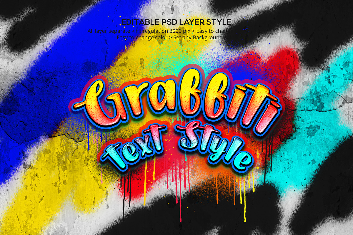 Photoshop Graffiti Text Effect, a Layer Style Add-On by MRI STUDIO