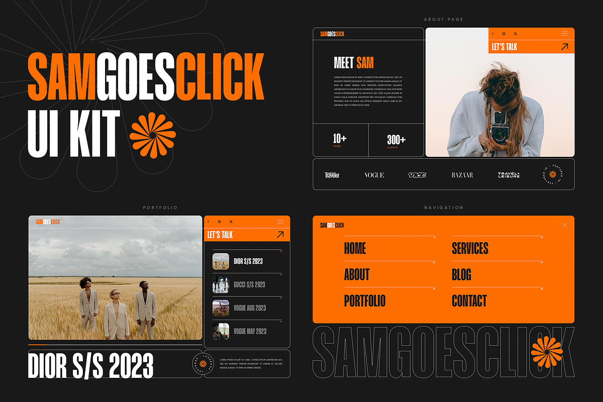Photographer landing page and ui kit, an UI Kit Template by AestheteUI