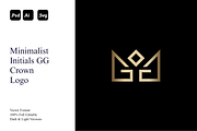 Minimalist Initials GG Crown Logo