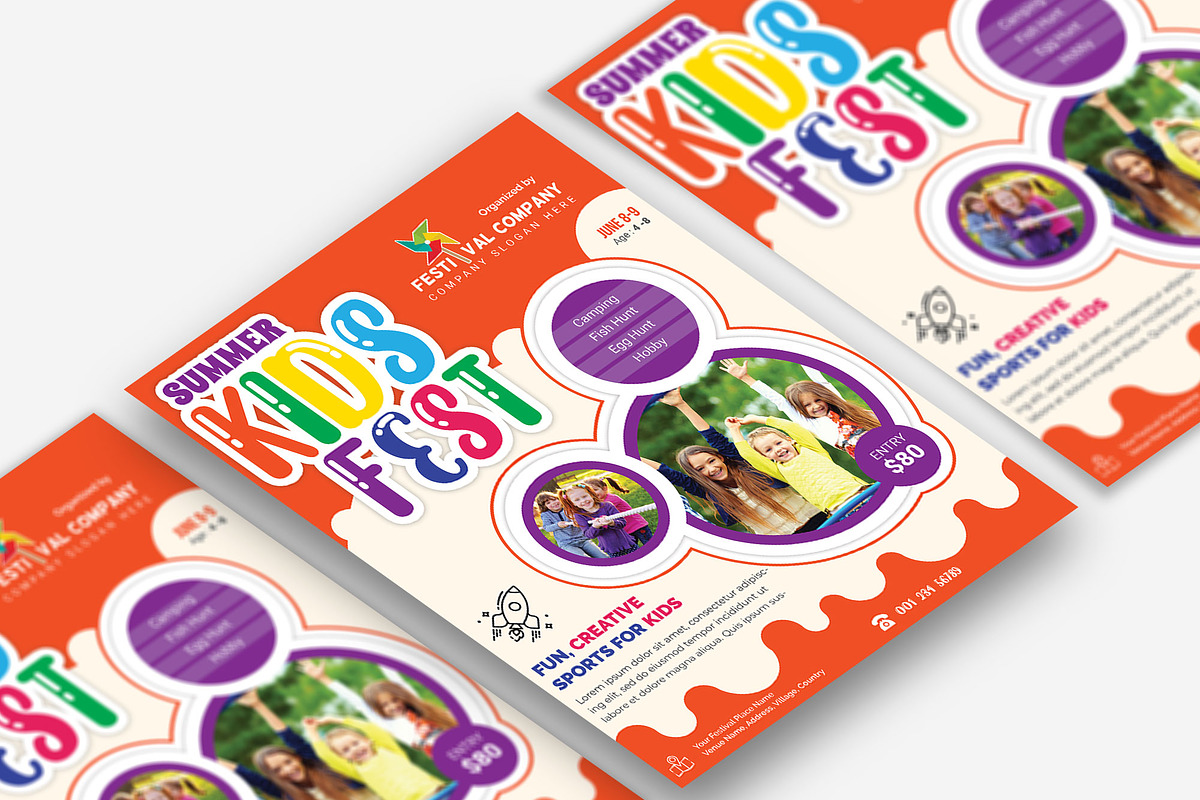Kids Summer Camp Flyer | Ms Word, a Flyer Template by Imagine Design Studio