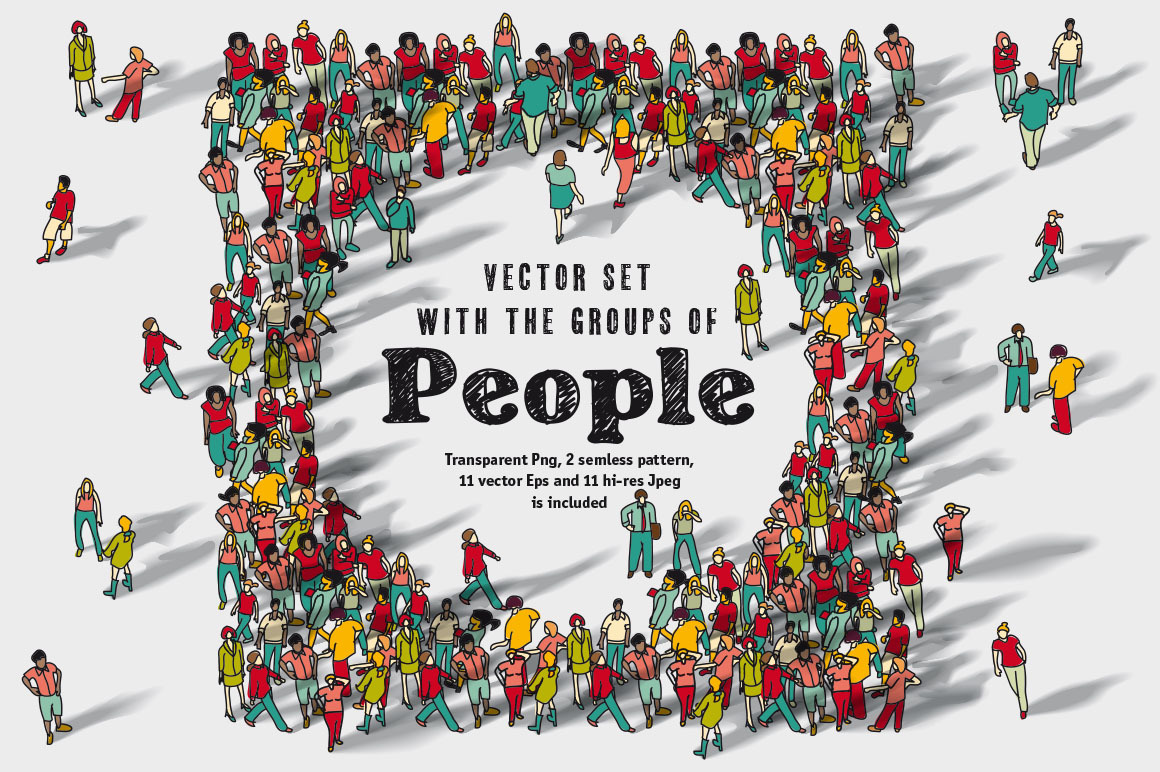 Group people vector set, an Object Illustration by Crowhouse