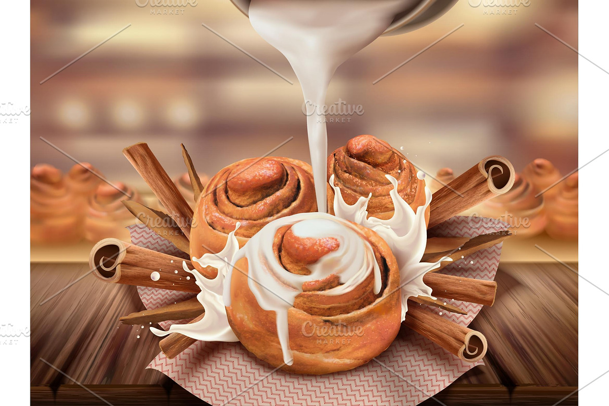 Delicious cinnamon rolls, a Flyer Template by TotallypicRF