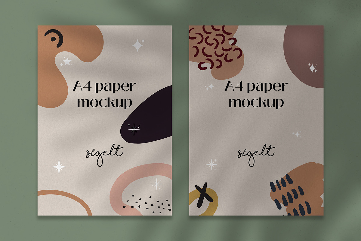 A4 paper document mockup, an Advertising Mockup by Sigelt