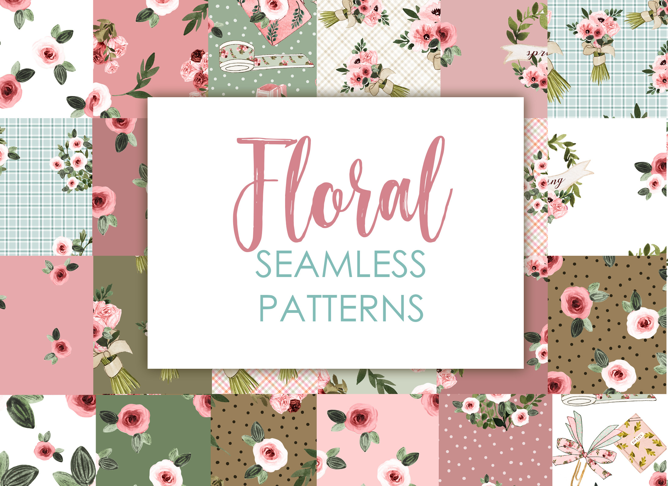 Spring floral seamless patterns | Graphic Patterns ~ Creative Market