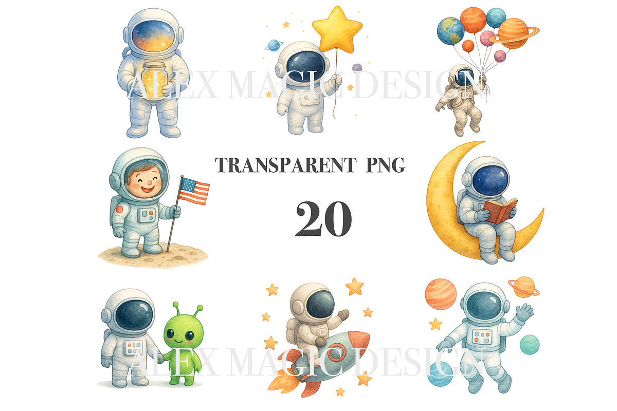 Astronaut Clipart Set